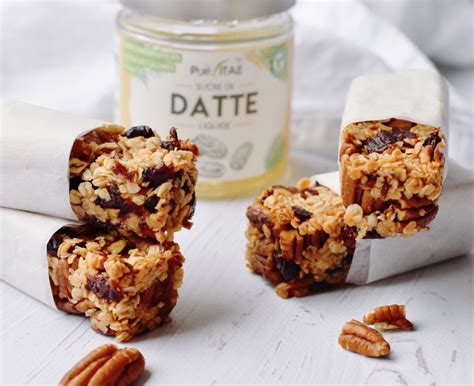 Barres Nergisantes Au Sucre De Datte Noix De P Can Et Cranberries
