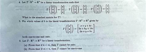 solved 4 let t r 2 r 2 be a linear transformation such that — what is the standard matrix