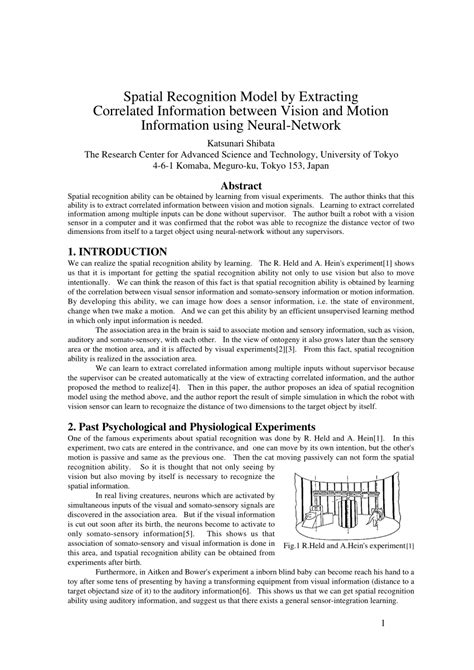 pdf spatial recognition model by extracting correlated information between vision and motion