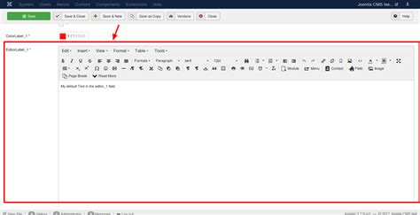 J3 X Adding Custom Fields Editor Field Joomla Documentation
