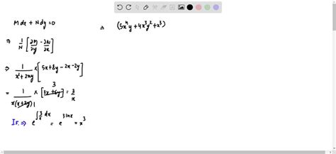 solved solve each differential equation by first finding an integrating factor 5 x y 4 y 2 1