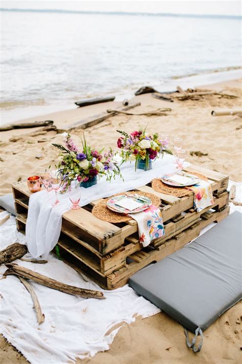 BOHEMIAN BEACH WEDDING INSPIRATION WITH TEEPEE FEATHER DECOR AN
