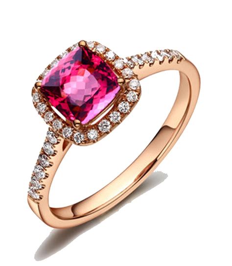 1 50 Carat Cushion Cut Ruby And Diamond Engagement Ring Rose Gold