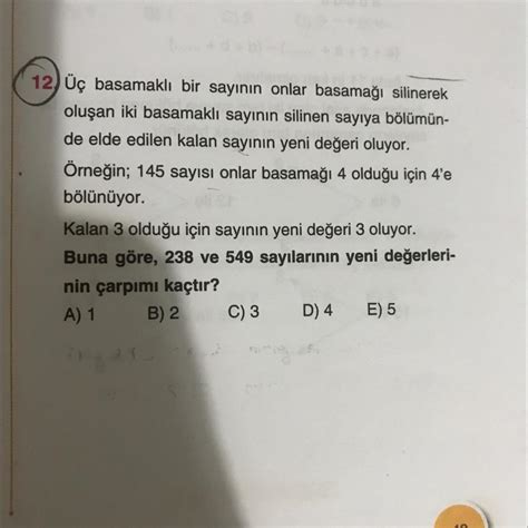 12 Üç basamakli bir sayının onlar basamağı silinerek oluşan iki
