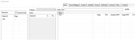 Creation Kit Player Dialogue And Favor Dialogue Screen Glitched