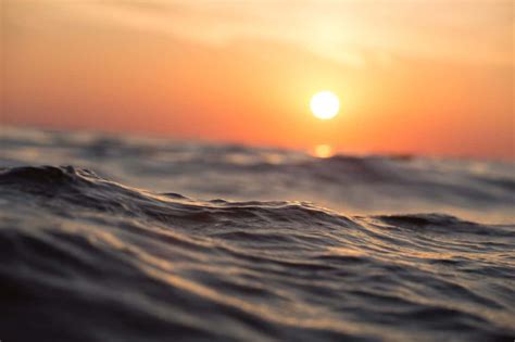 Paisagem De Por Do Sol No Mar Sinta O Sabor De Liberdade No Ver O Ao
