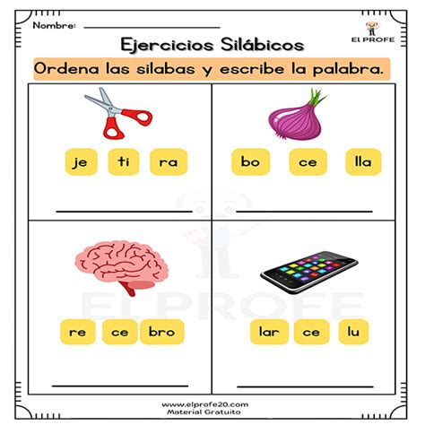 Ejercicios silábicos lectoescritura
