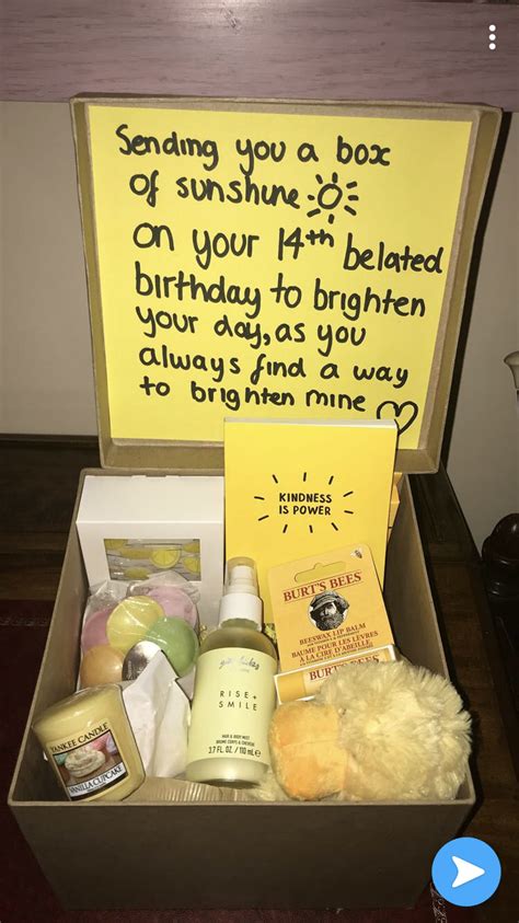 Box Of Sunshine For A Diy Birthday Present Idea Birthday Gifts For