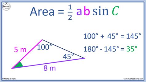 how to find the area of a triangle using the sine rule