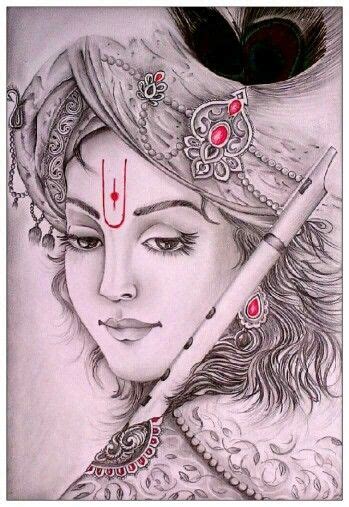 Pencil Drawing Of Lord Krishna