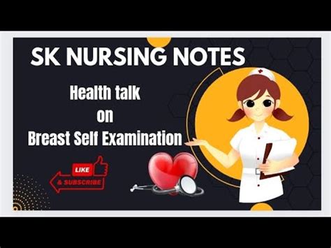 Health Talk On Breast Self Examination Nursing Healthcare