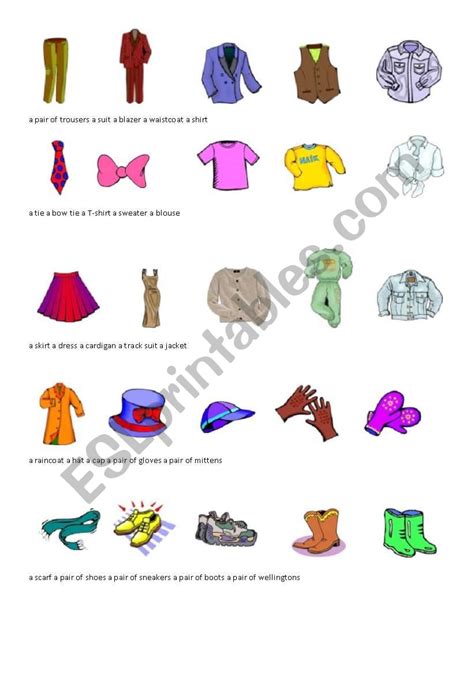 Clothes Vocabulary Esl Worksheet By Lewisn