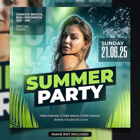 Premium PSD Summer Party Flyer Template Design