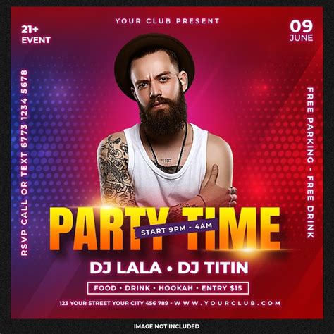 Free Psd Club Dj Party Flyer Social Media Post