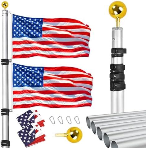 Amazon Hooomyai 25FT Telescopic Flag Pole Kit Heavy Duty