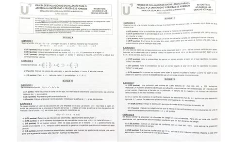 Examen Matemáticas CCSS Selectividad Andalucía 2023 Didactys