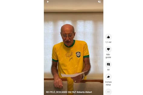 Gerson lê carta em homenagem a Pelé 29 12 2022 Esporte Folha