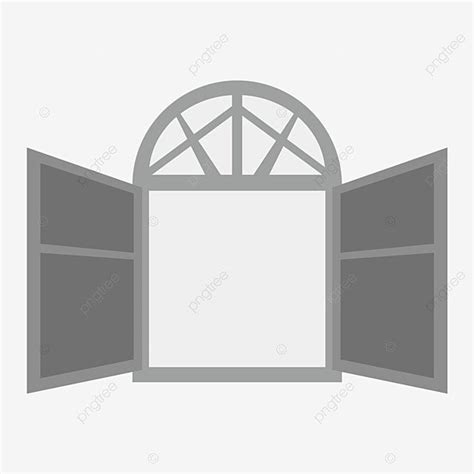 Curtains Open Window Vector Png Images Gray Curved Open Window Grey