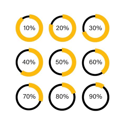 Premium Vector Set Pie Chart For Infographic Vector Flat Template