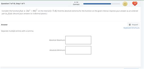 solved consider the function f x 4x2−64 15 on the interval