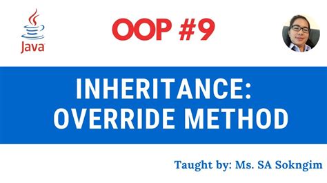 9 Inheritance With Override Method In Java Programming YouTube