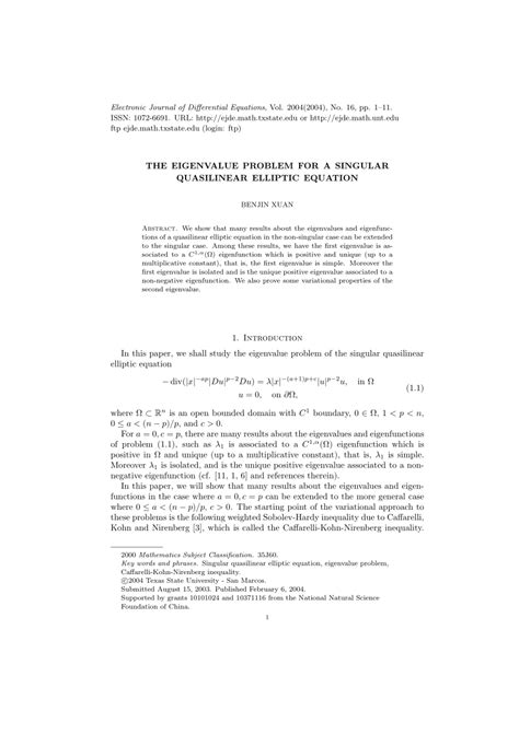 pdf the eigenvalue problem for a singular quasilinear elliptic equation