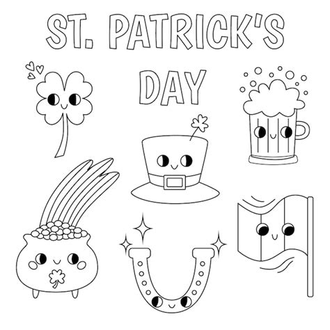 Esquema dibujado a mano Conjunto del día de San Patricio Elementos de