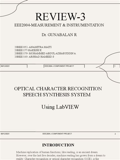 optical character recognition and text to speech system using labview a project report pdf