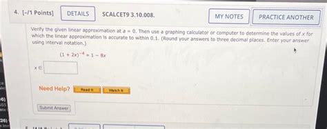 solved verify the given linear approximation at a 0 then