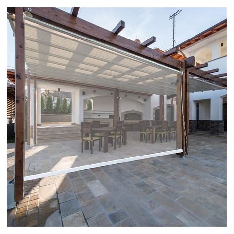 Buy GDMING Tarpaulin Outdoor Pergola Clear Roller Shade Transparent