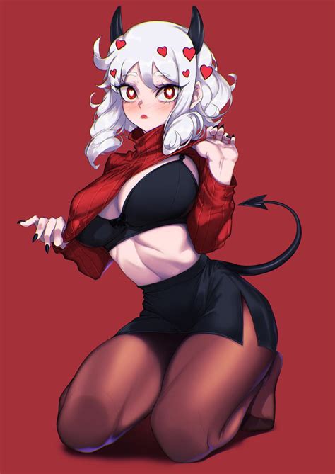 Modeus Showing Off Her Sexy Black Bra Blueorca Helltaker R Rule