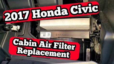 2017 Honda Civic Cabin Air Filter Replacement Wix Air Filter YouTube