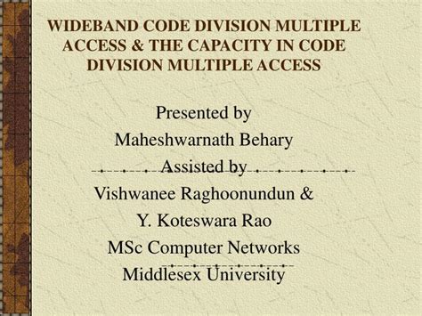 ppt wideband code division multiple access and the capacity in code division multiple access