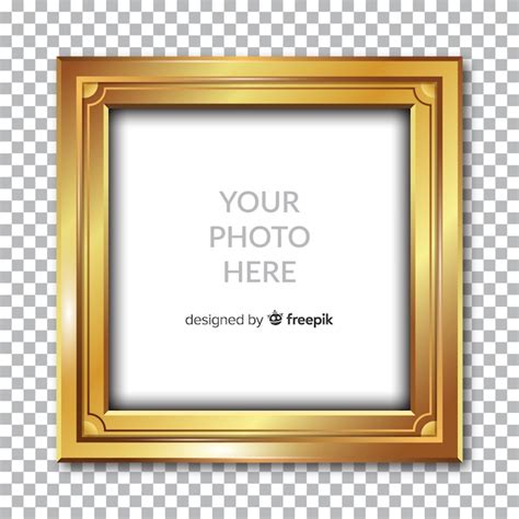 Marco Dorado Realista Sobre Fondo Transparente Vector Gratis