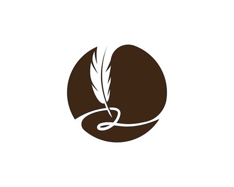 Pluma Pluma Logo Plantilla Vector Premium
