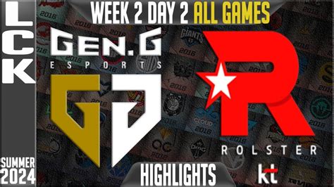 GEN Vs KT Highlights ALL GAMES LCK Summer 2024 W2D2 Gen G Vs KT