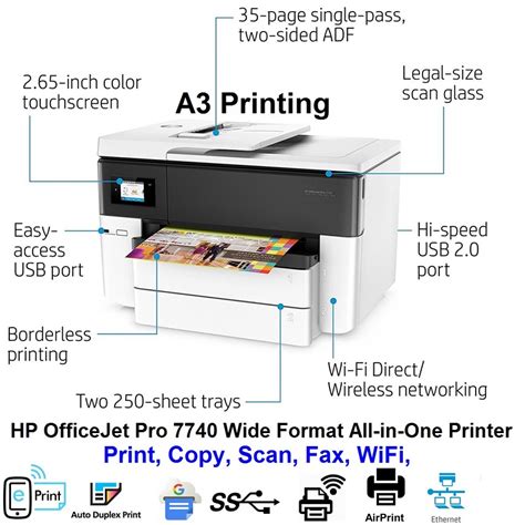 WB HP OfficeJet Pro 7740 Wide Format All In One Printer