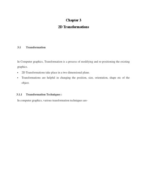 2d transformations 3 1 transformation pdf cartesian coordinate system 2 d computer graphics