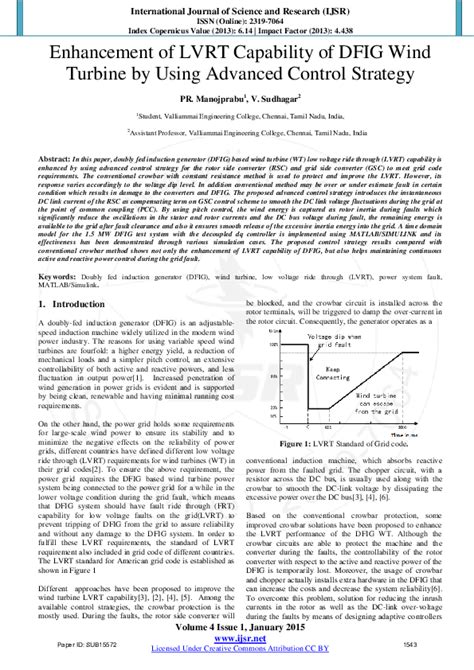 pdf enhancement of lvrt capability of dfig wind turbine by using advanced control strategy