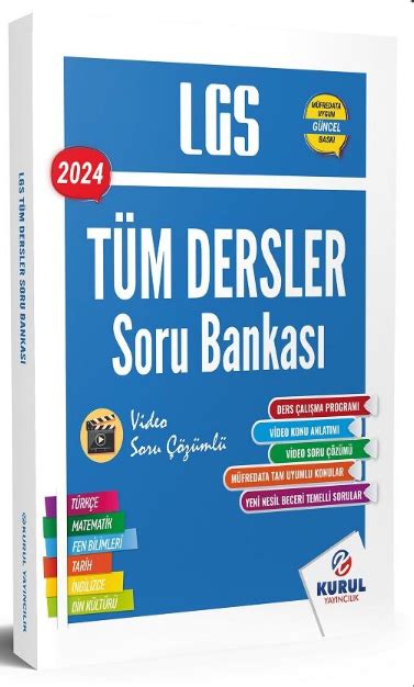 2024 8 Sınıf LGS Tüm Dersler Soru Bankası Video Çözümlü Kurul