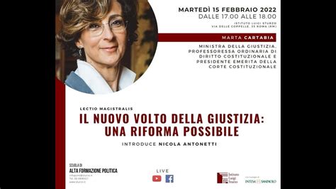 Lectio Magistralis Di Marta Cartabia Il Nuovo Volto Della Giustizia