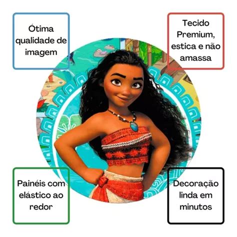 Kit Painel Redondo Moana Trio Cilindro 3d Sublimado R 128 Em Franca