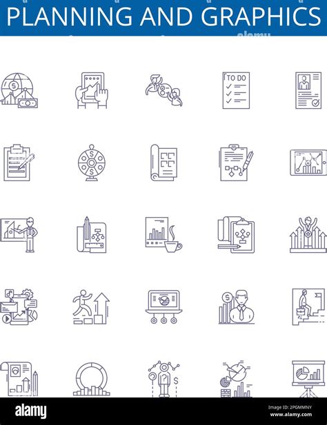 Planning And Graphics Line Icons Signs Set Design Collection Of