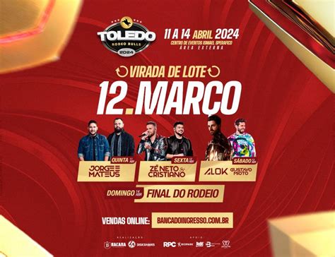 Toledo Rodeo Bulls ingressos terão virada de lote na terça feira 12