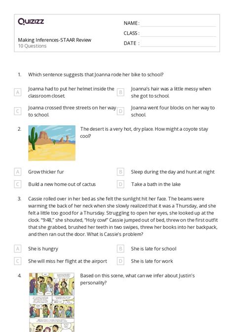 50 Making Inferences Worksheets For 4th Grade On Quizizz Free