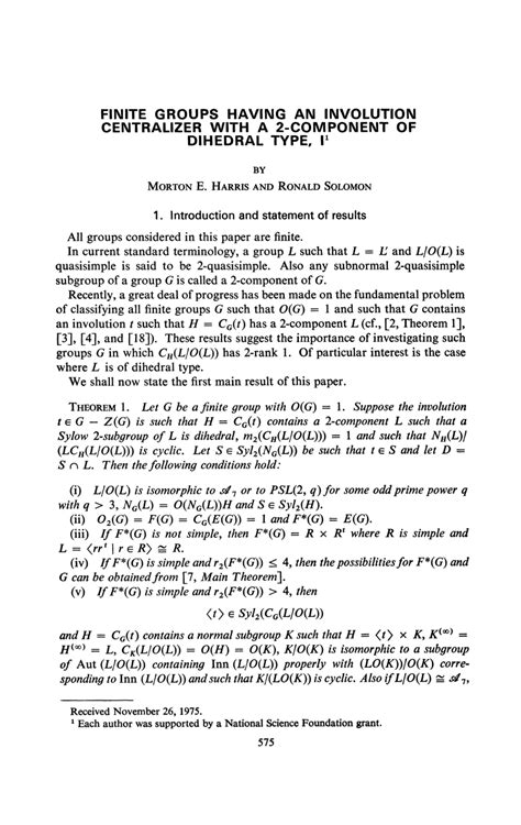 pdf finite groups having an involution centralizer with a 2 component of dihedral type i