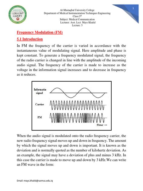 frequency modulation and modulation index pdf frequency modulation modulation