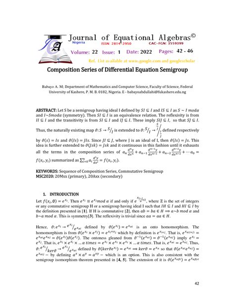 pdf composition series of differential equation semigroup