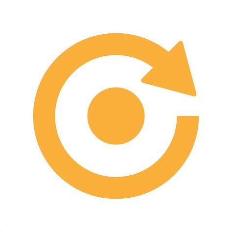 Simple Refresh Icon In Orange Color Vector Illustration 6623072 Vector