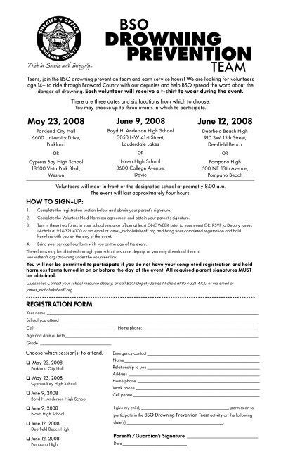 Bso Drowning Prevention Broward Sheriff S Office